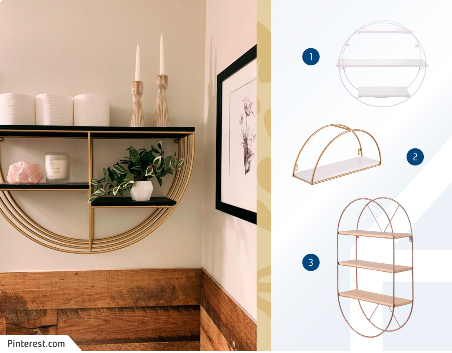 Inspírate con estas 8 tipos de repisas flotantes para el baño