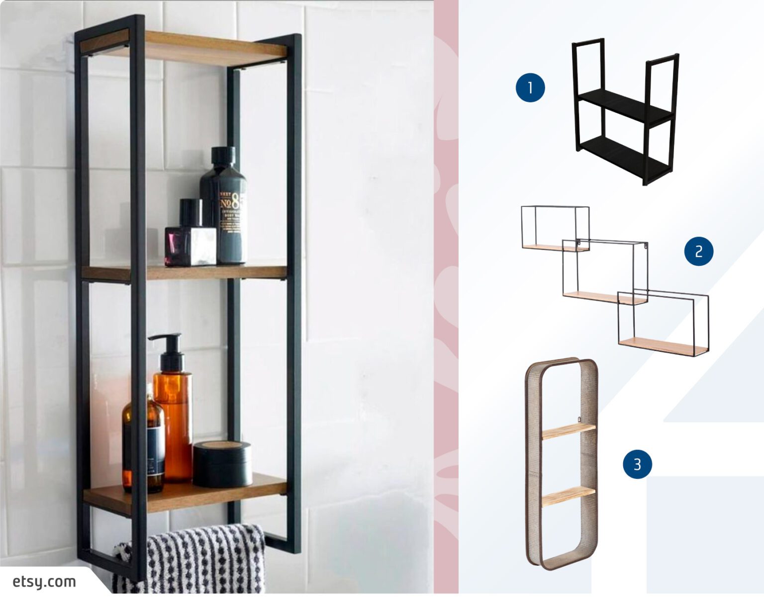 Inspírate con estas 8 tipos de repisas flotantes para el baño